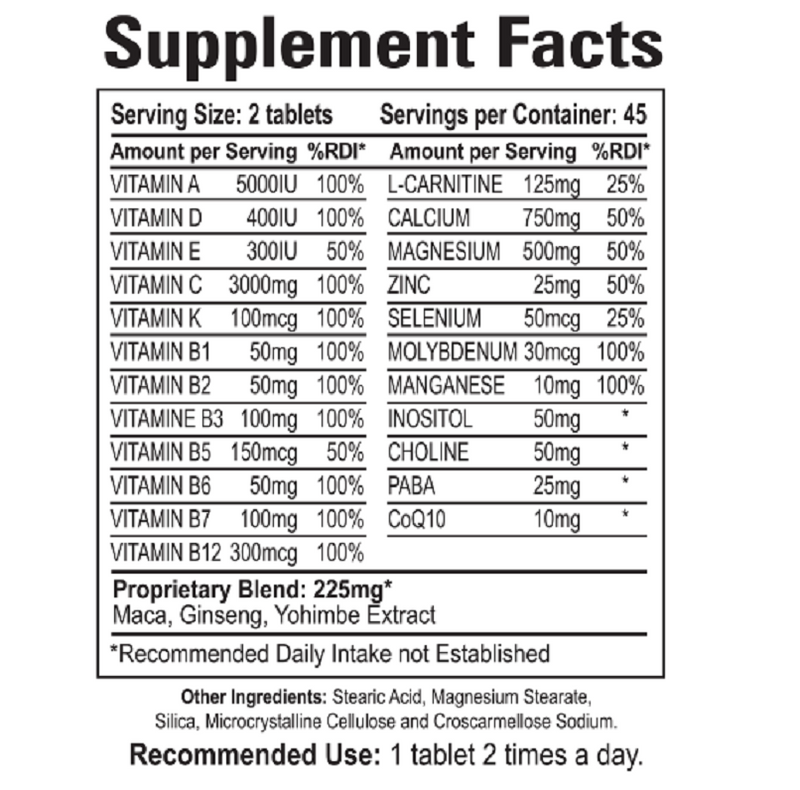 Ultra Man - Multi-Vitamins 90 Tablets - Premium Performance Formula